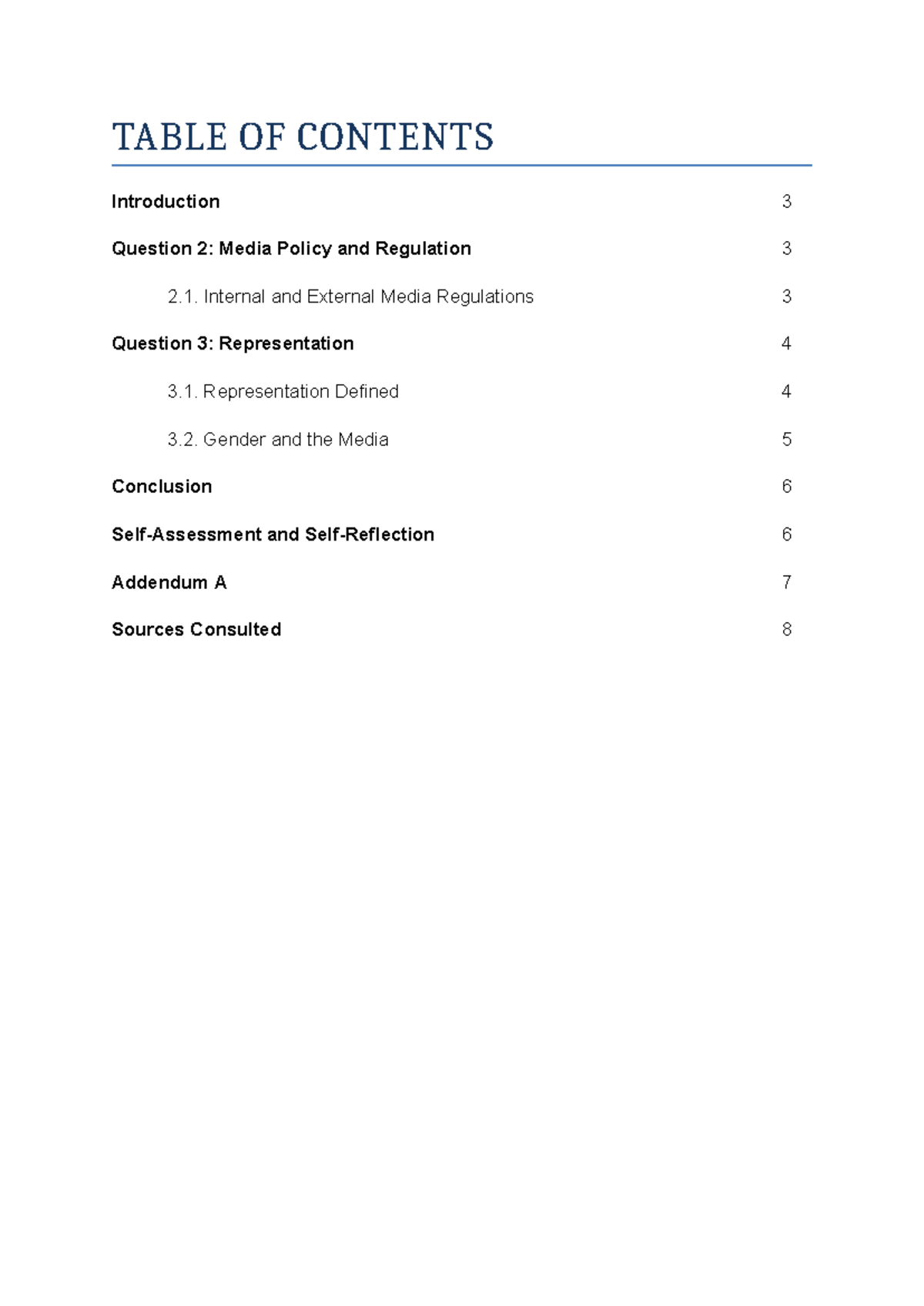 Com3702 - Assignmnet 1 - Media Policy, Regulation and Representation ...