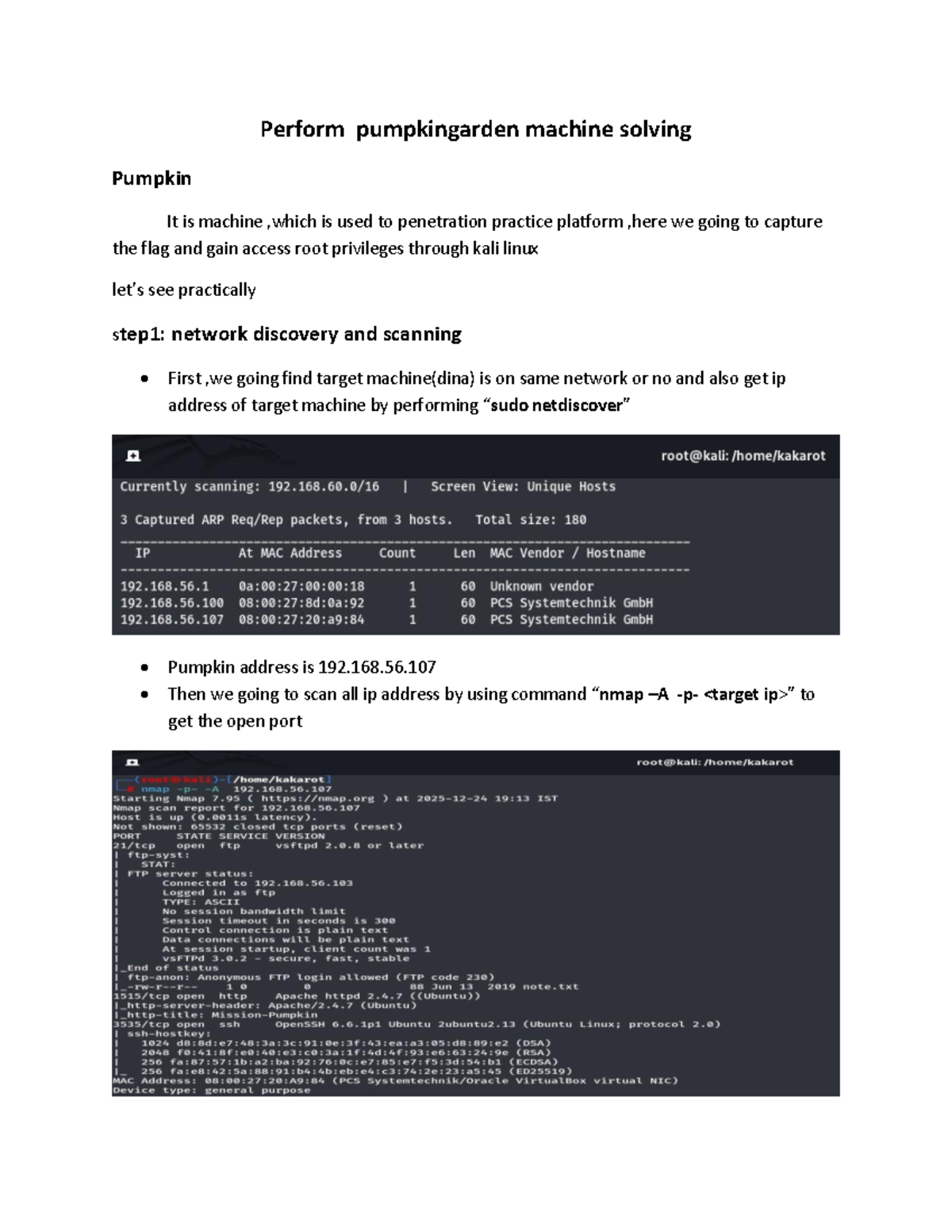 Pumpkin CTF Machine Exploitation Guide (HIM-101) - Studocu