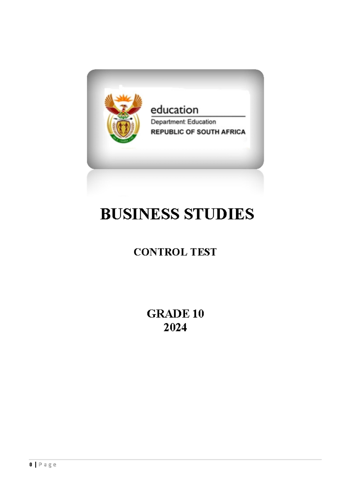 Business Grade 10 Term 1 Control Test Study Guide - Studocu