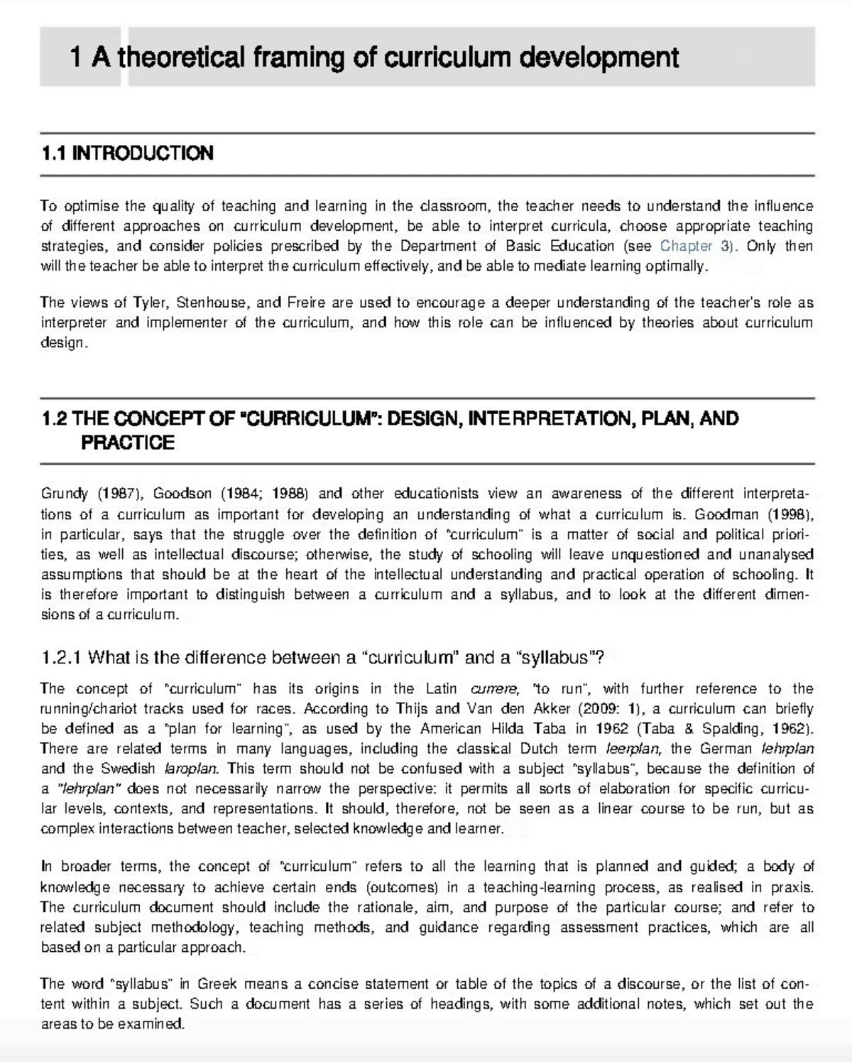 CUS Chapter 2 - Curriculum Influences on Teacher Interpretation - Studocu