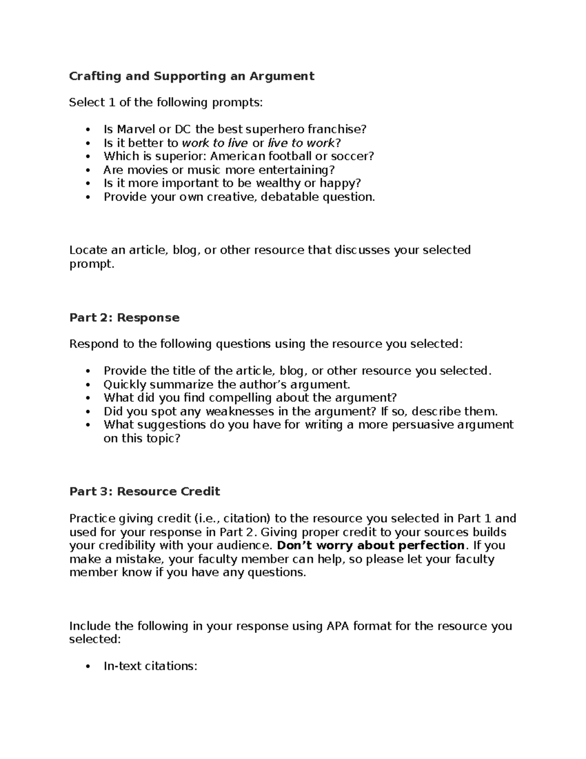 Crafting an Argument: Analyzing Perspectives on Debatable Questions ...