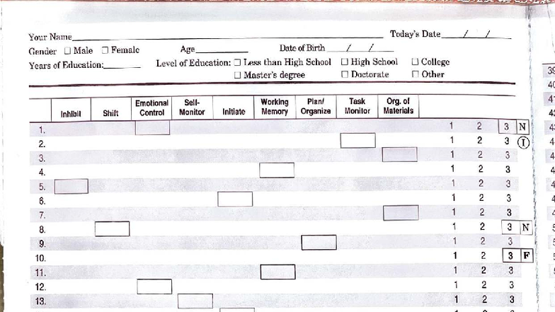 ECD:CEI Brief-A Scoring Form for Emotional Control Assessment - Studocu