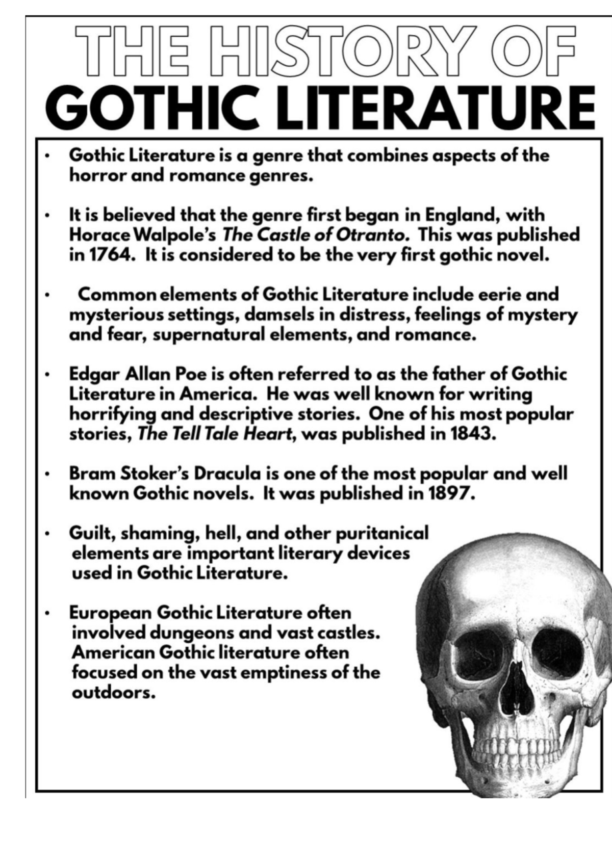 Gothic Literature Analysis: Differences & Key Techniques - Studocu
