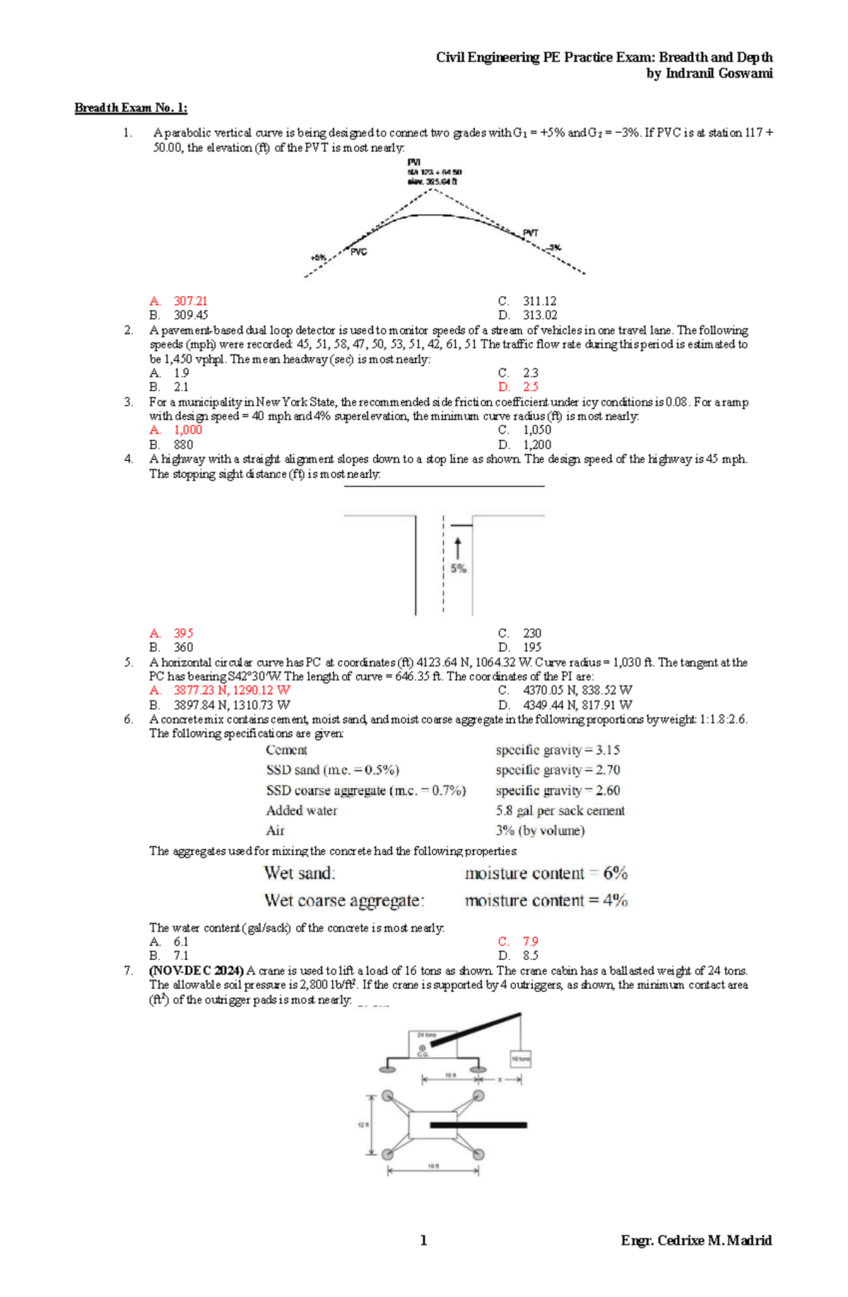 Civil Engineering PE Practice Exam: Breadth & Depth Review (2024) - Studocu