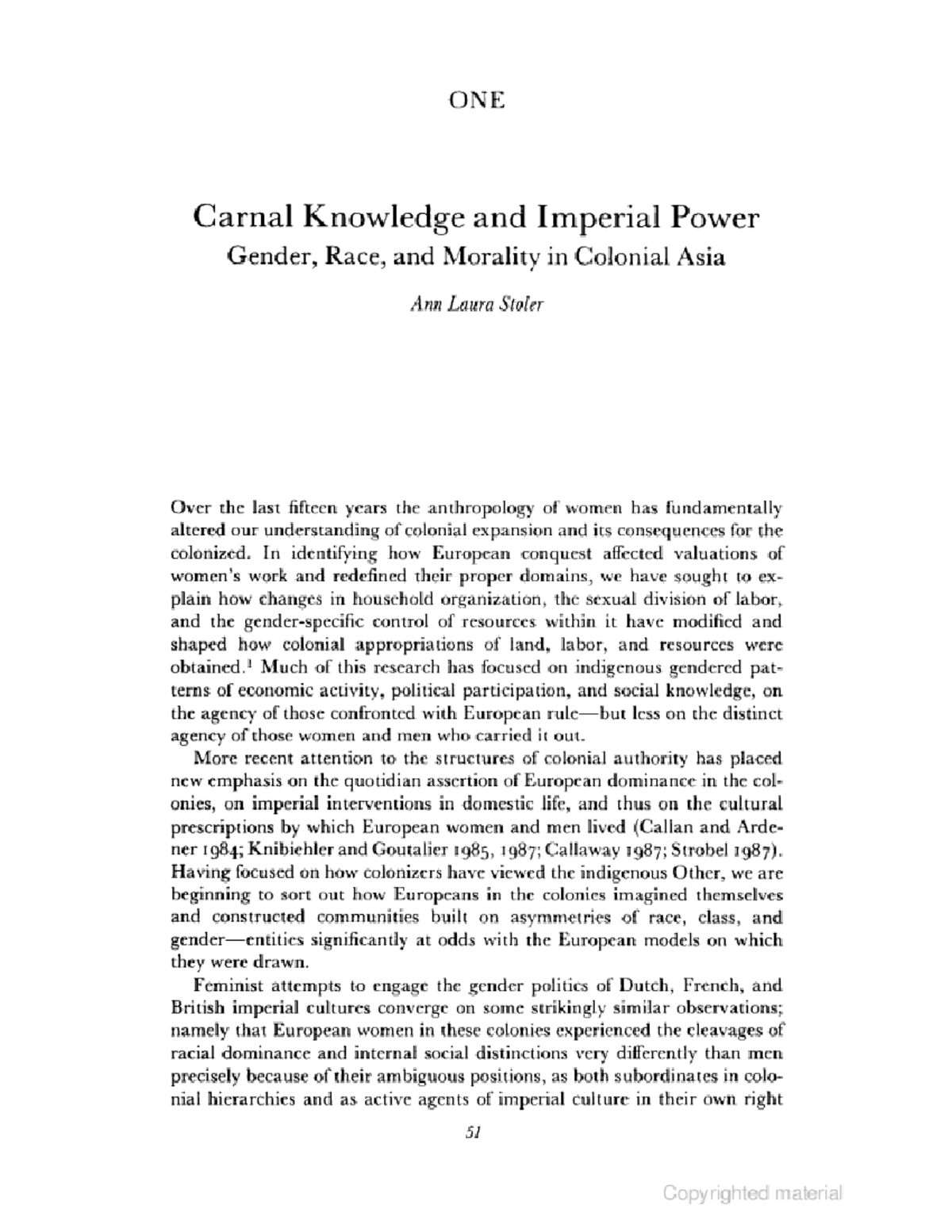 Gender, Race, and Morality in Colonial Asia: An Analytical Study - Studocu