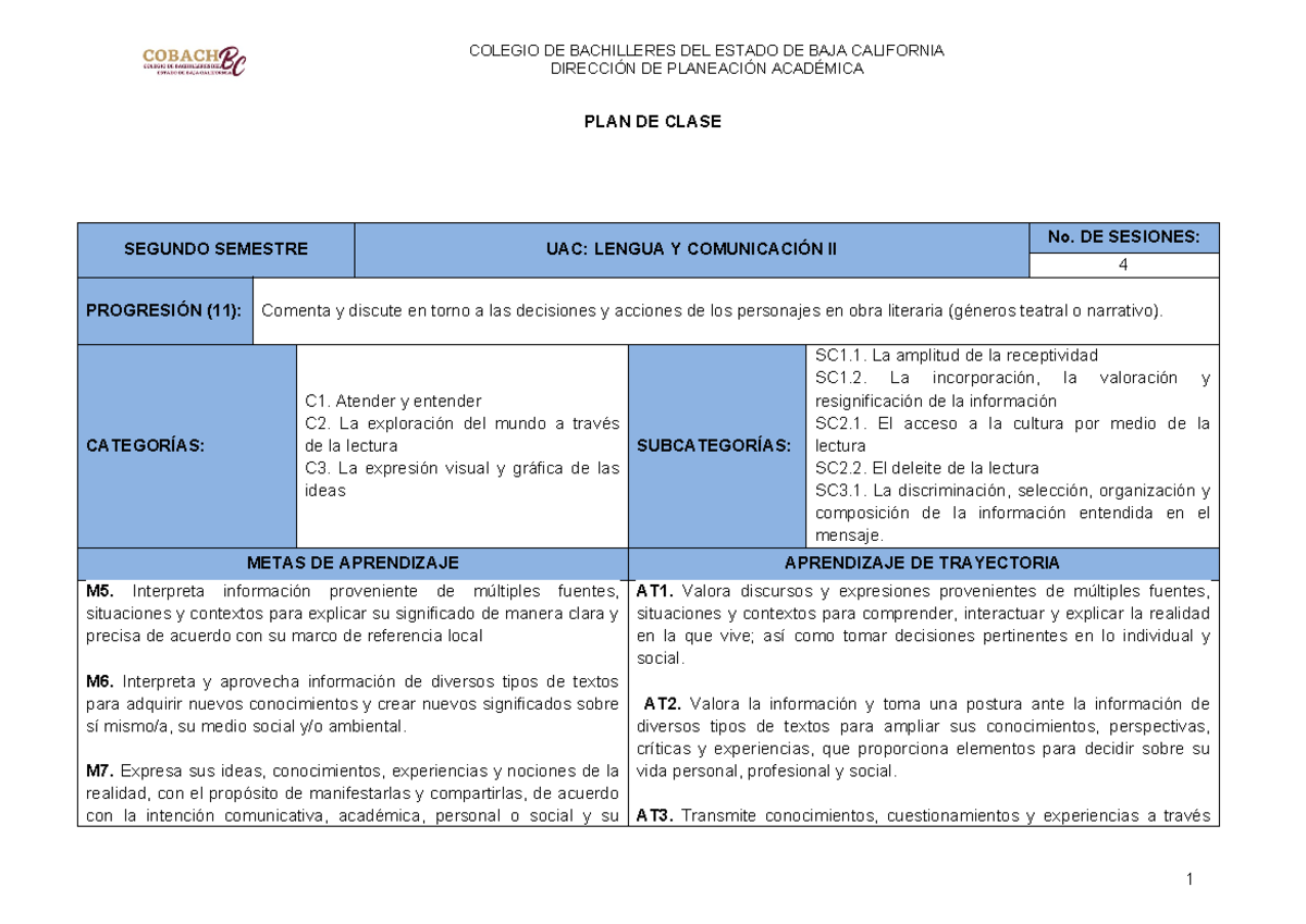 Plan de Clase 11: Análisis de Personajes en Literatura Española - Studocu