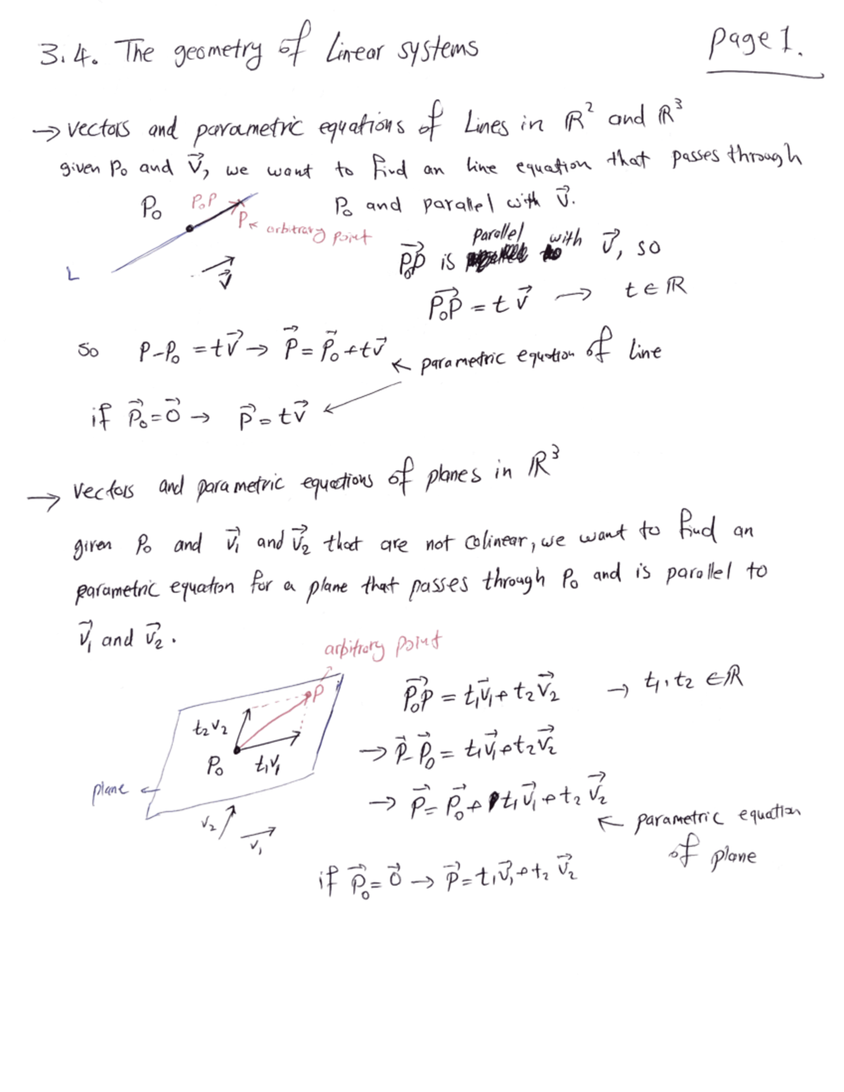 MathHS209: Geometry of Linear Systems - Vectors & Parametric Equations - Studocu