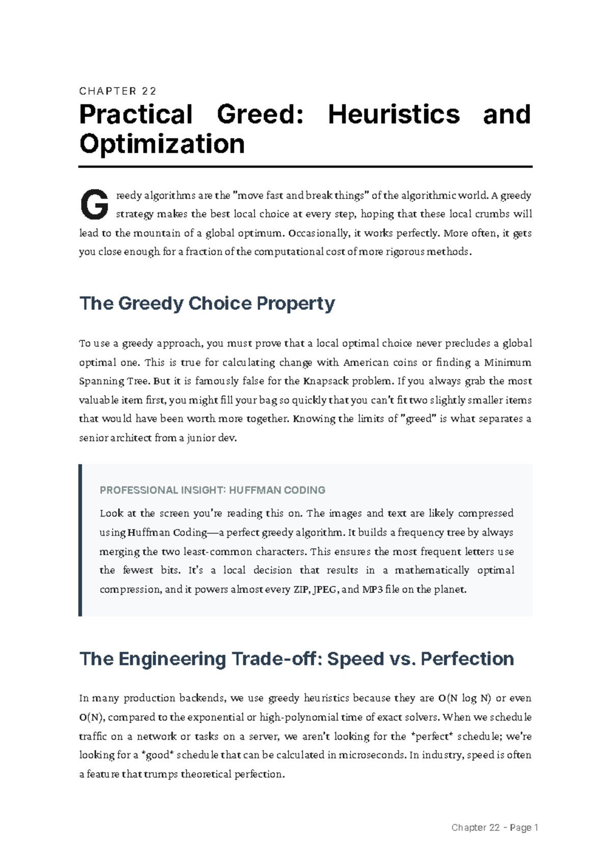 CHAPTER 22: Practical Greed - Heuristics & Optimization Techniques ...