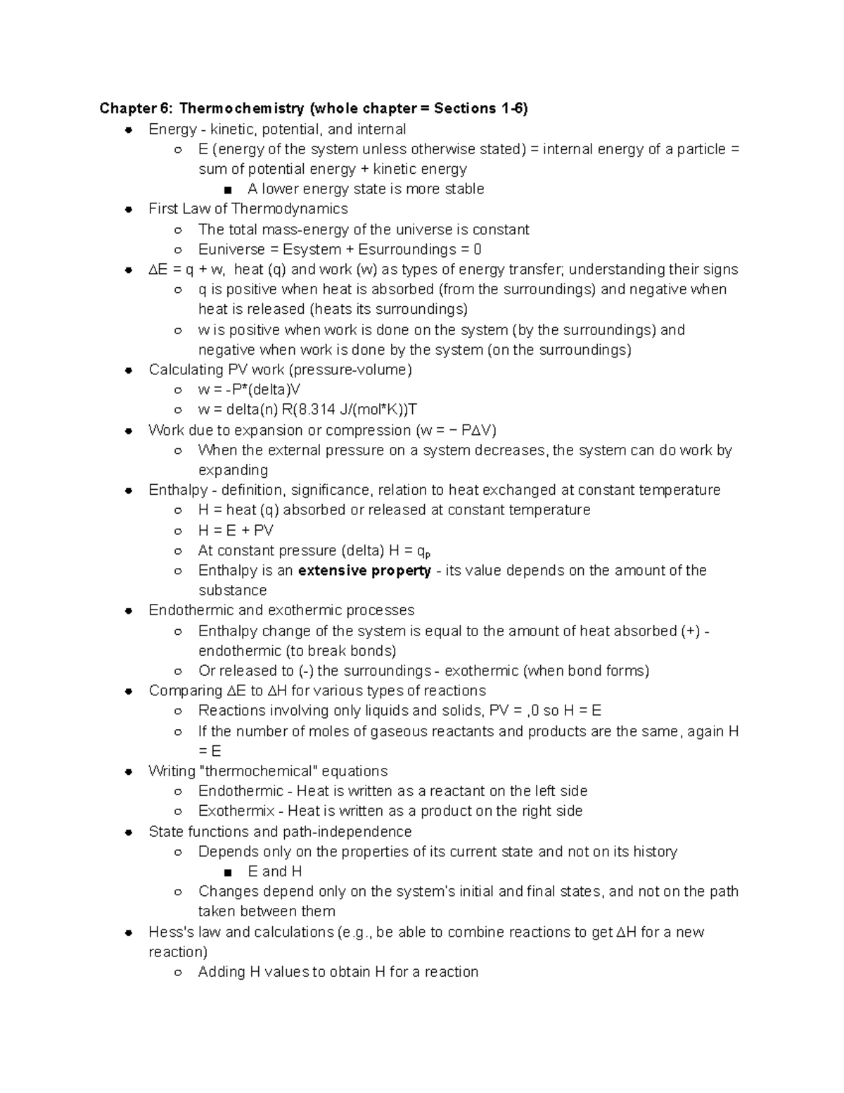 Chem Quiz 2 Review: Thermochemistry & Quantum Theory Concepts - Studocu