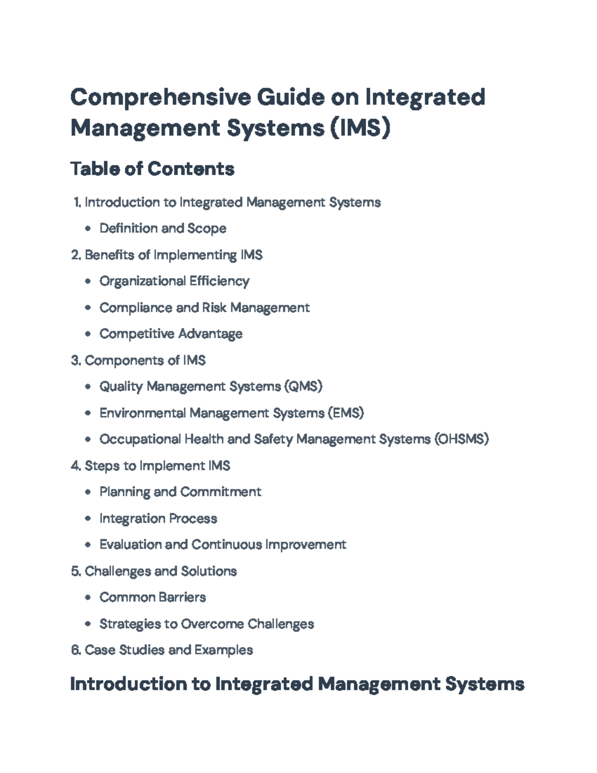 Comprehensive Guide to Integrated Management Systems (IMS ...
