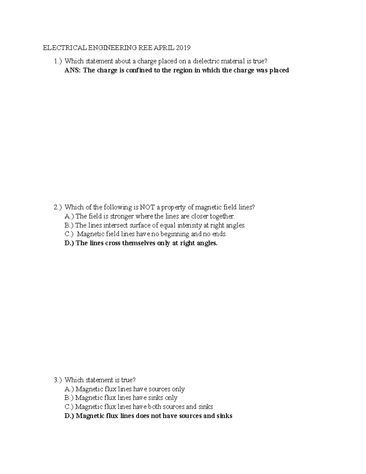 EE 2019-04 Final Exam Review: Concepts in Electrical Engineering - Studocu