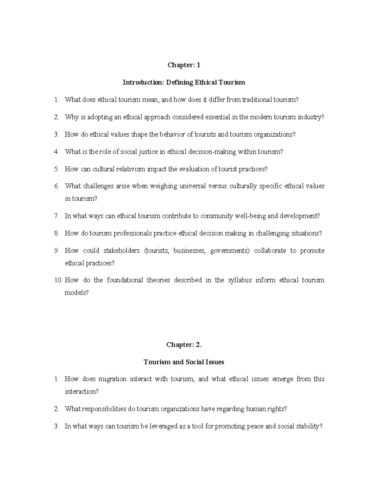 Ethical Tourism: An In-Depth Study of Principles and Practices - Studocu