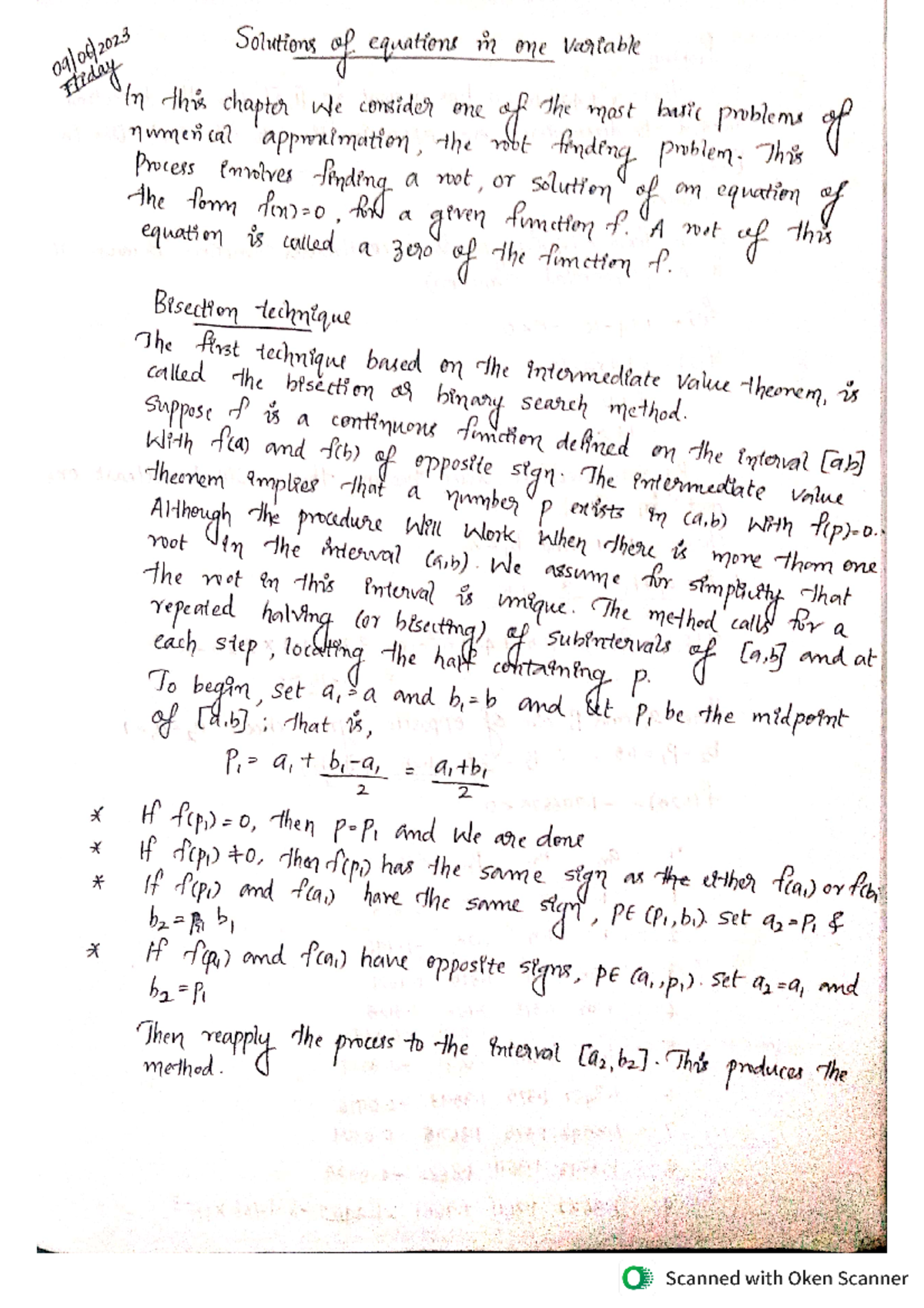 Numerical Analysis Notes For Course Ma101 Final Exam Preparation