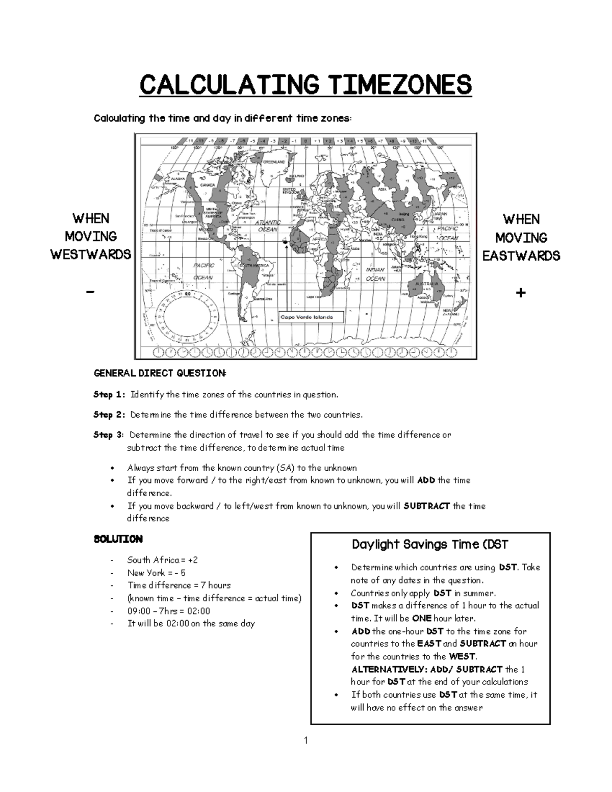 Grade 12 Geography: Understanding Timezones and Calculations - Studocu