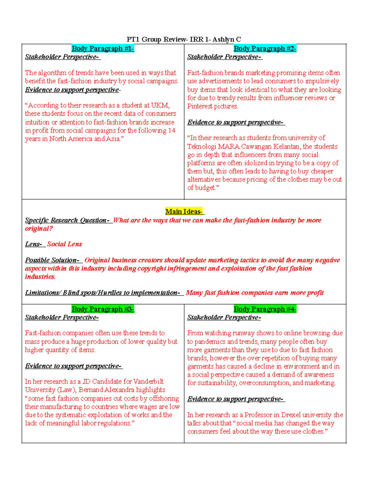 [Getting to Know PT1 Group IRRs] Peer Editing Getting to Know PT1 Group ...
