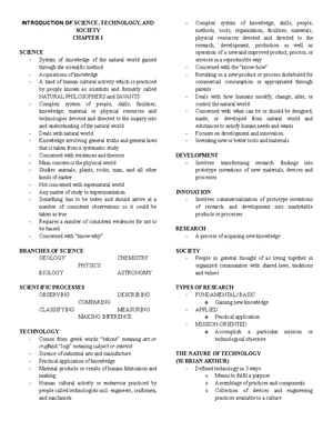 Handout Introduction to STS - Science, Technology and Society ...