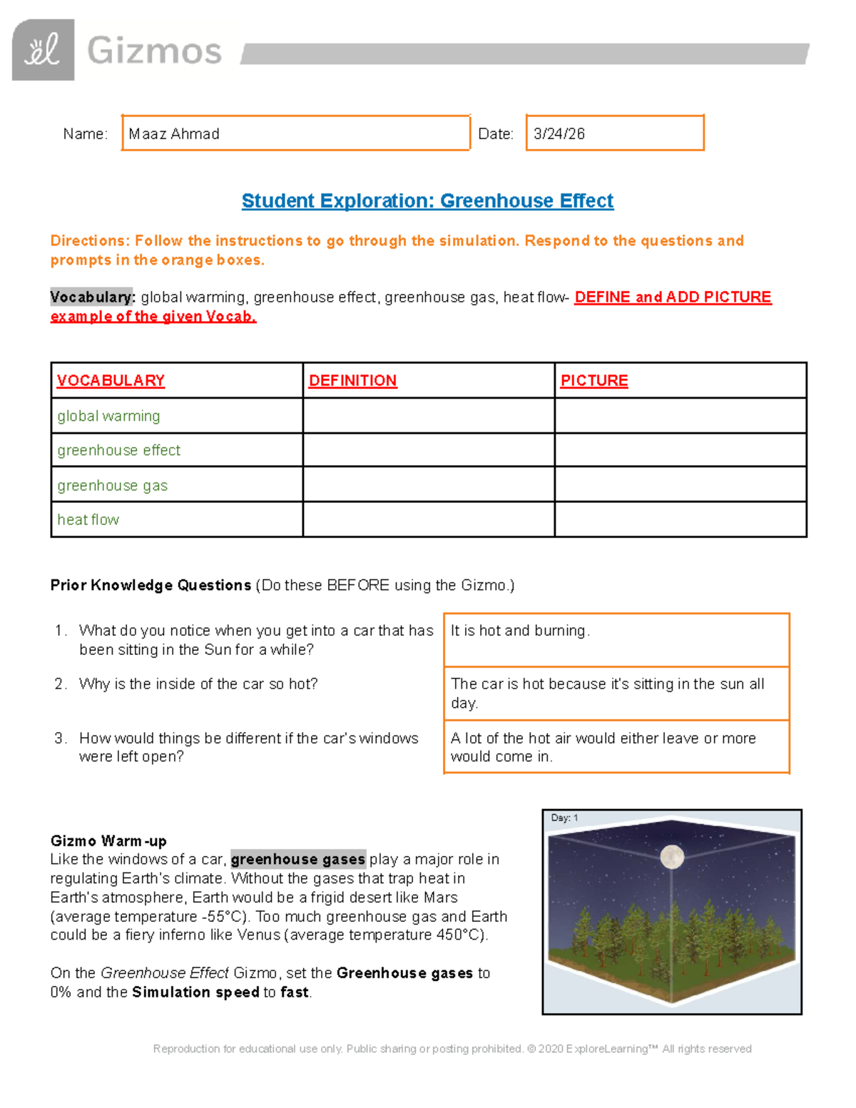 Exploration of the Greenhouse Effect: Student Simulation Guide - Studocu