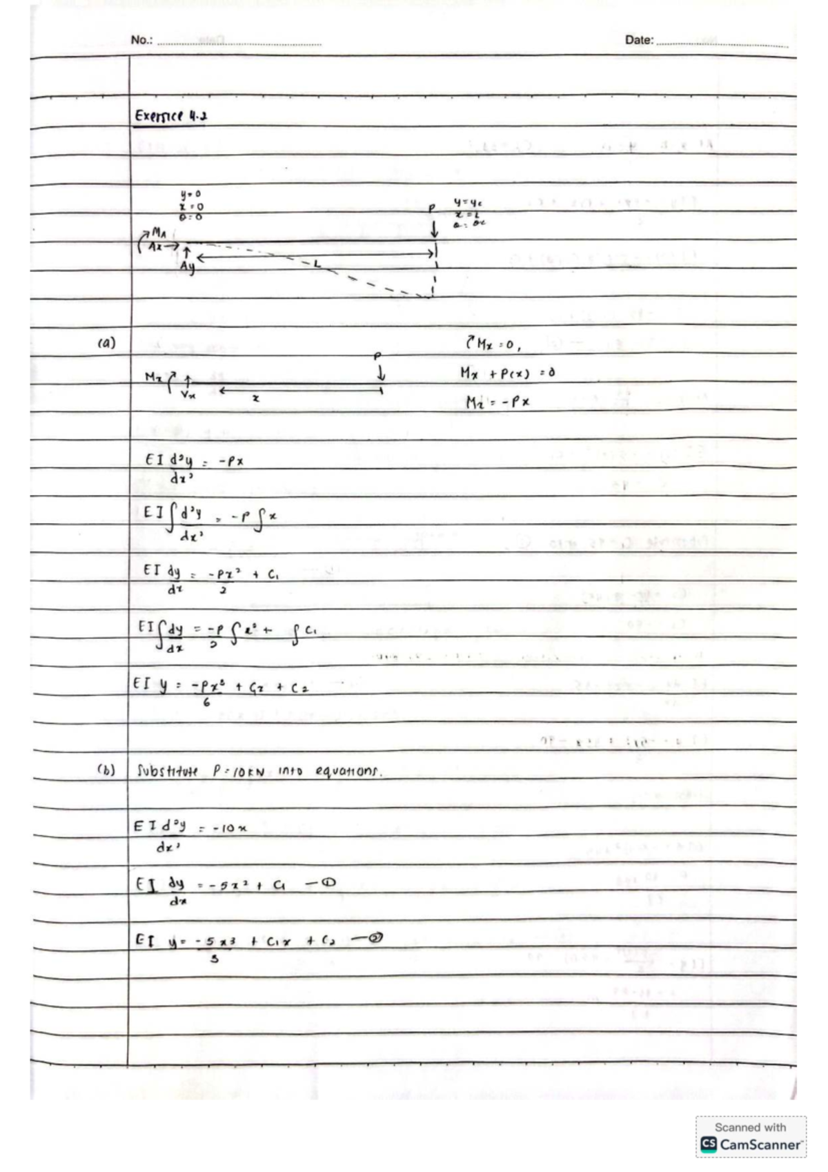 CS 140: Exercise 4.2 - Deflection Calculations and Analysis - Studocu