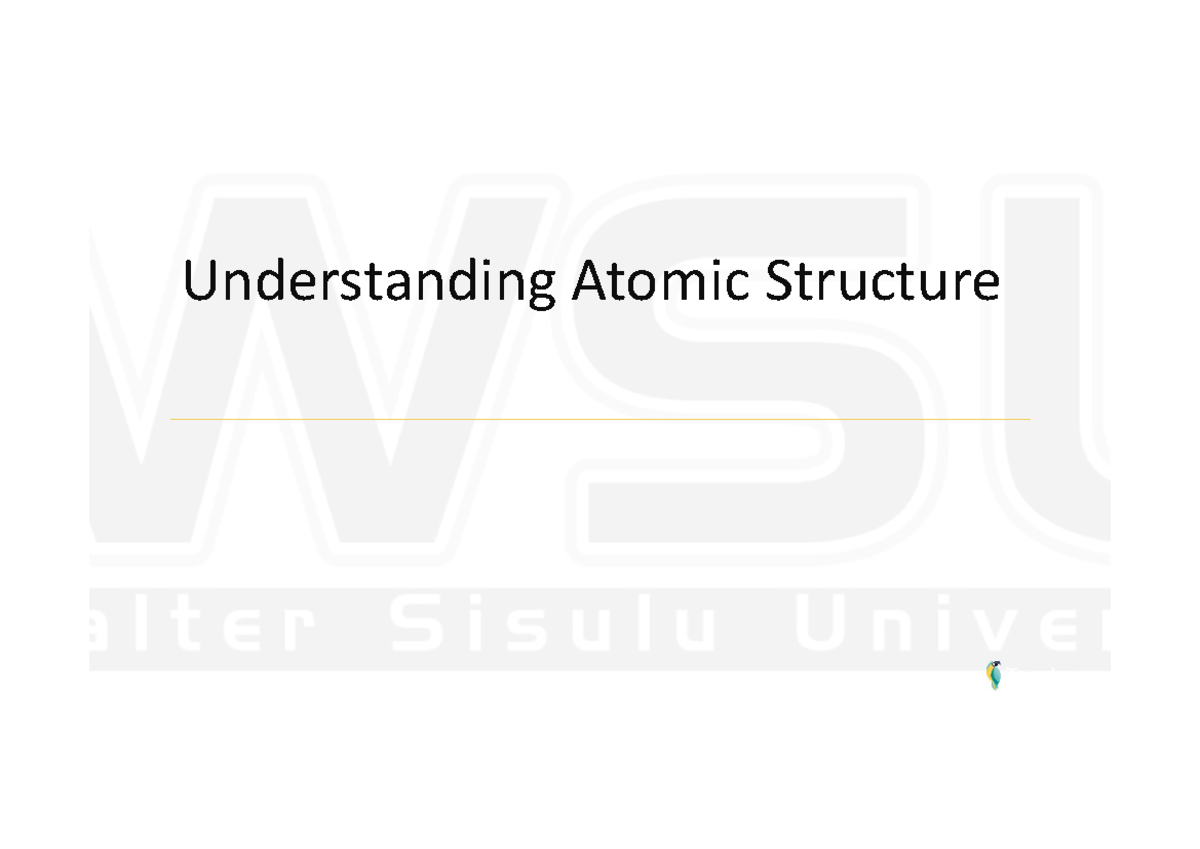 Understanding Atomic Structure: Key Topics - Studocu