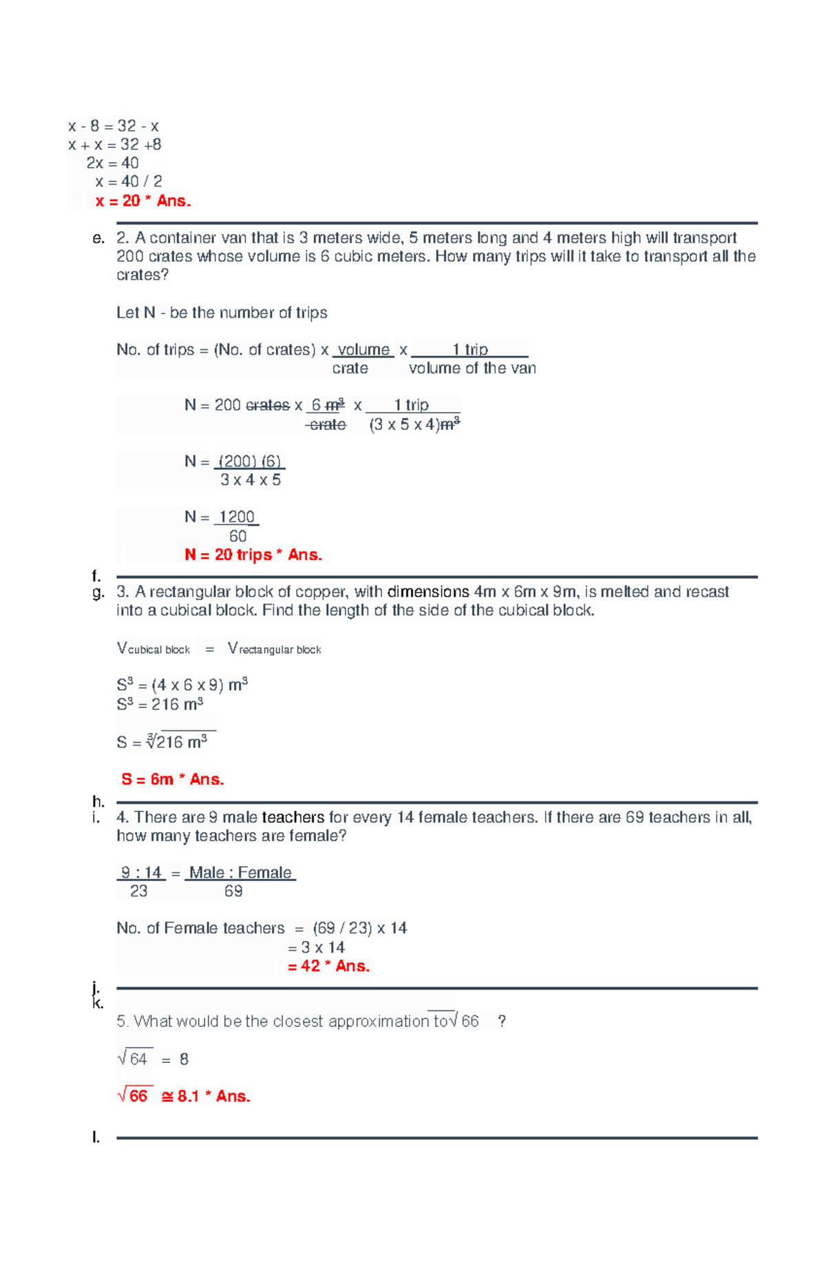 Math Reviewer for Civil Service Exam 1: Problem Solutions and Answers ...