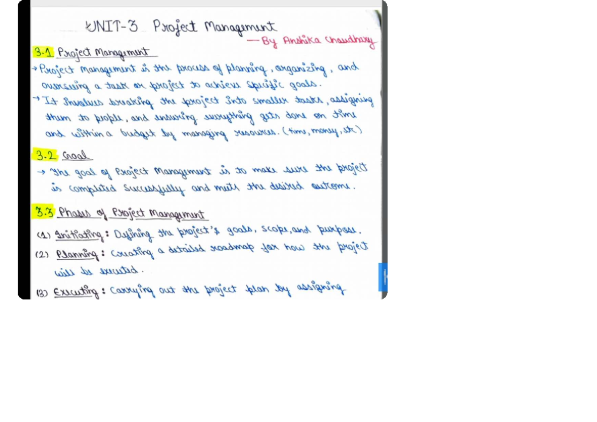 PME Unit 3: Comprehensive Guide to Project Management Principles - Studocu