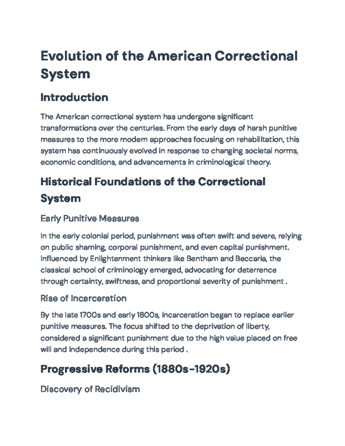 Evolution of the American Correctional System: History & Challenges ...