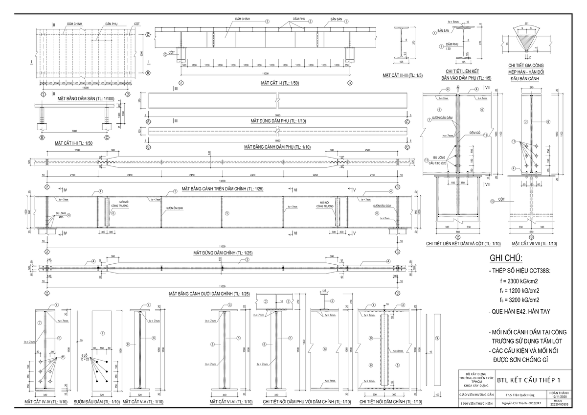 BTL Kết Cấu Thép 1 - Chi Tiết và Mặt Cắt Dầm Phố - Studocu