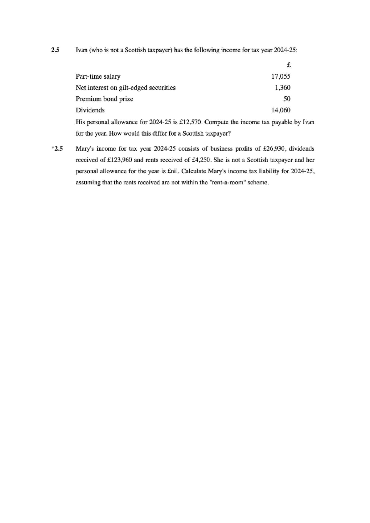 Tax Midterm Exam Paper - Practice for Income Tax Computations - Studocu
