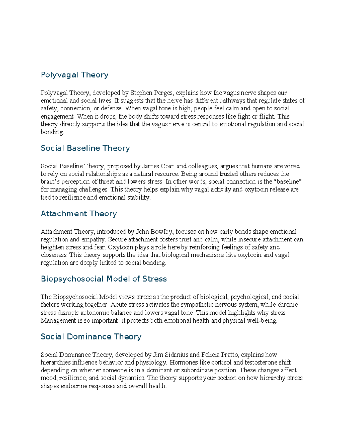 Peripheral Nervous System Theories: Insights on Emotion & Social ...