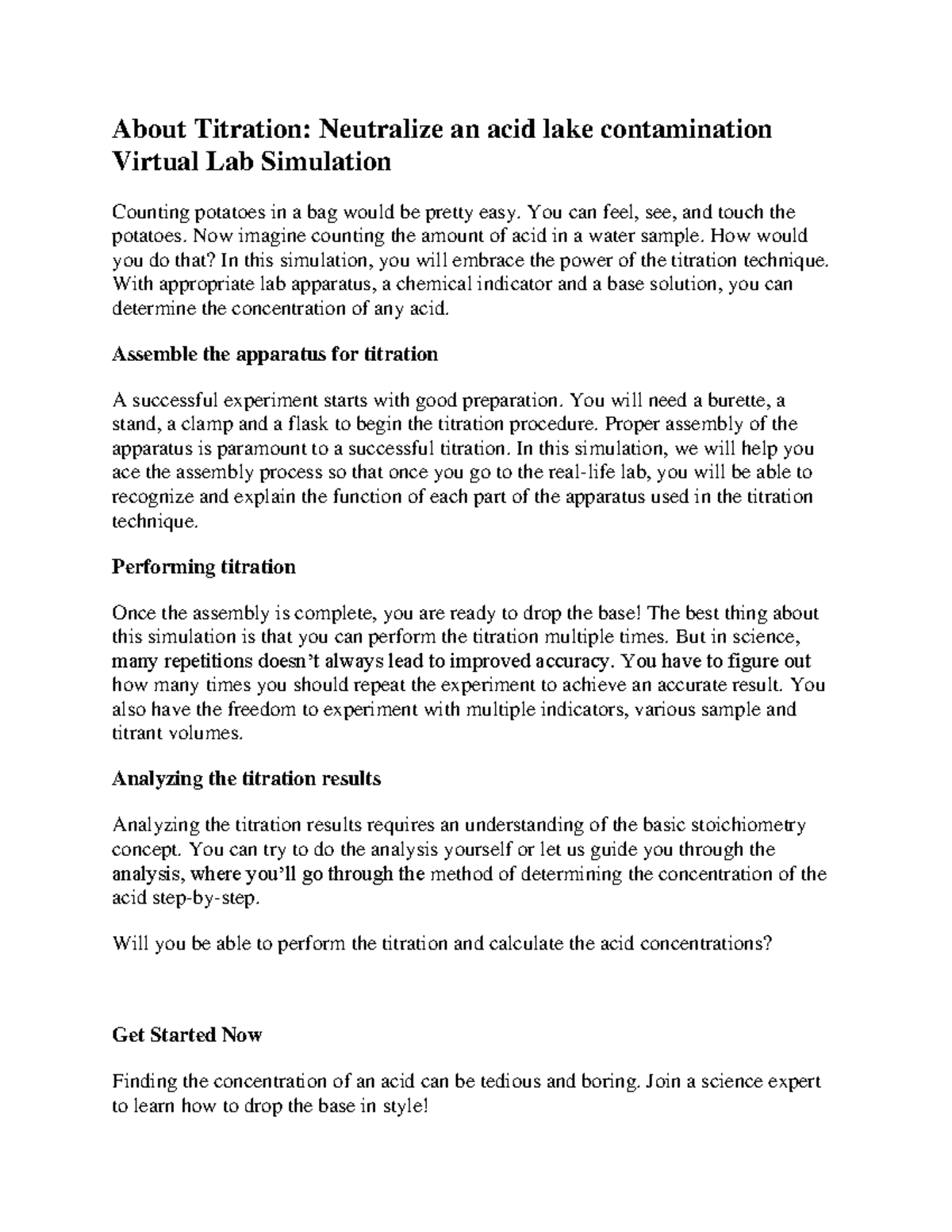 U3L12 - Titration Lab Simulation: Techniques & Learning Objectives ...