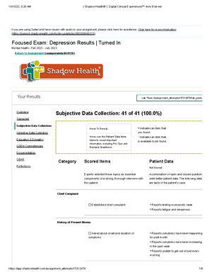 Shadow Health® │ Digital Clinical Experiences™ from Elsevier 5 ...
