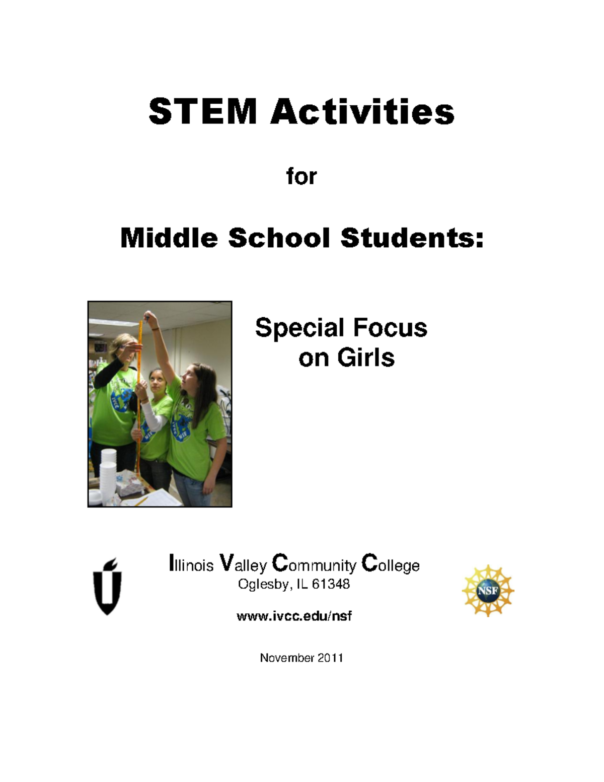 STEM Activities Handbook - STEM Activities for Middle School Students ...