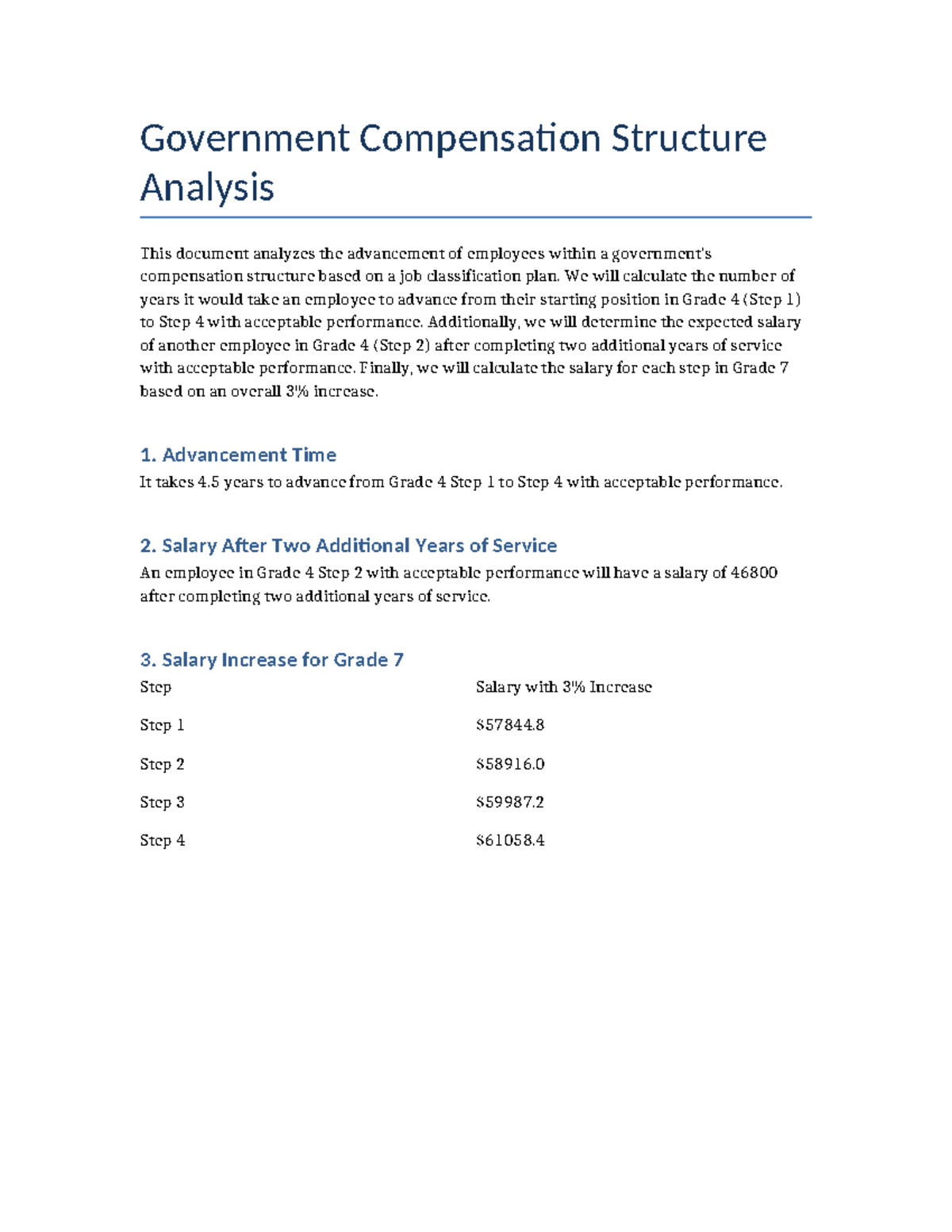 Government Compensation Structure Analysis - Government Compensation ...