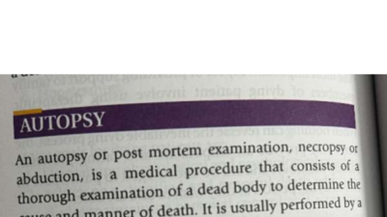 Autopsy Overview: Procedures, Objectives, and Classifications - Studocu