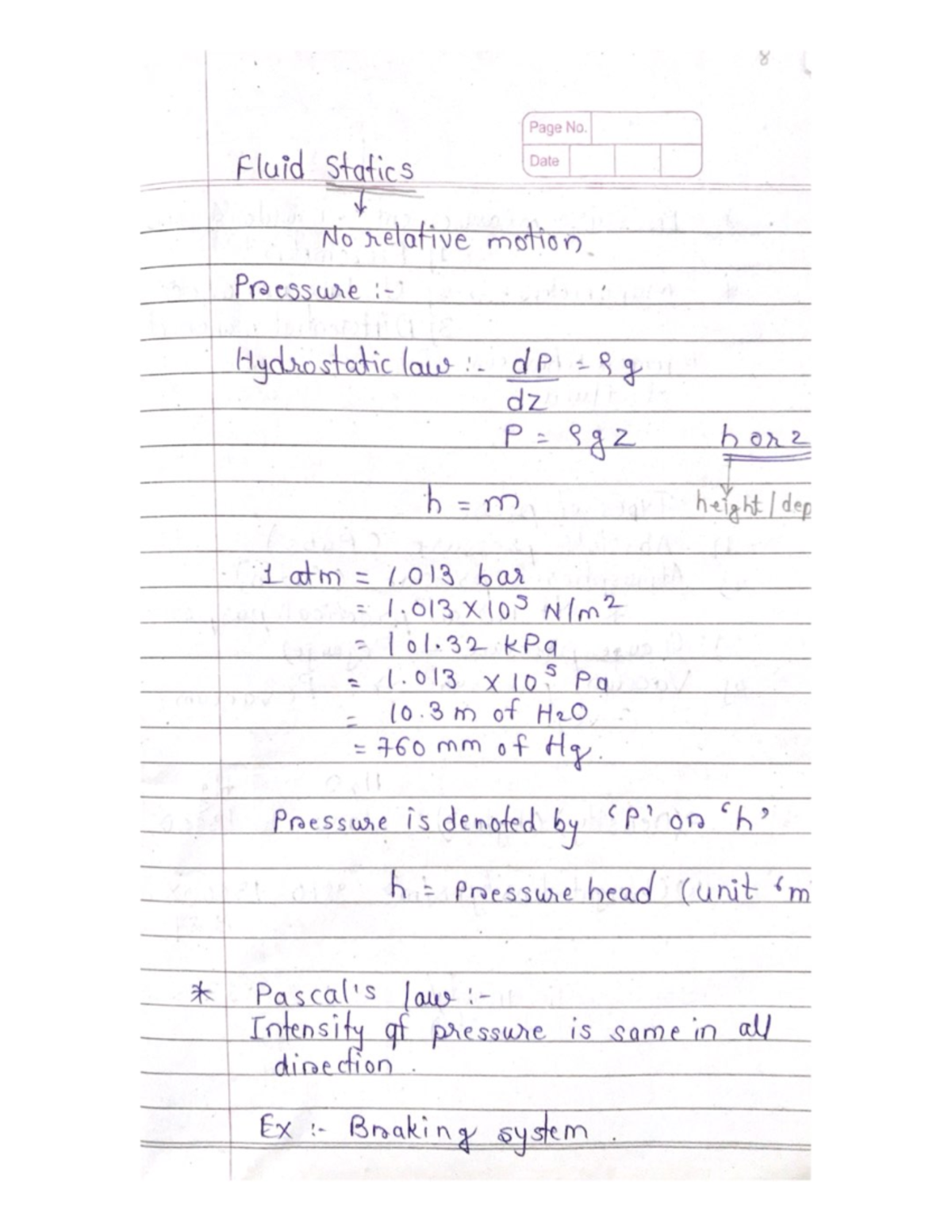 Fluid Mechanics Notes (FMHM) - Comprehensive Study Guide - Studocu
