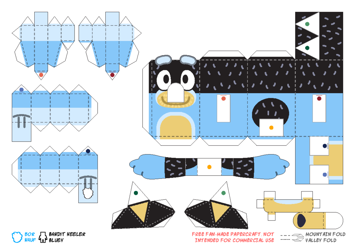 Blueys Family Bluey Papercraft Template - Arte y literatura - FREE FAN ...