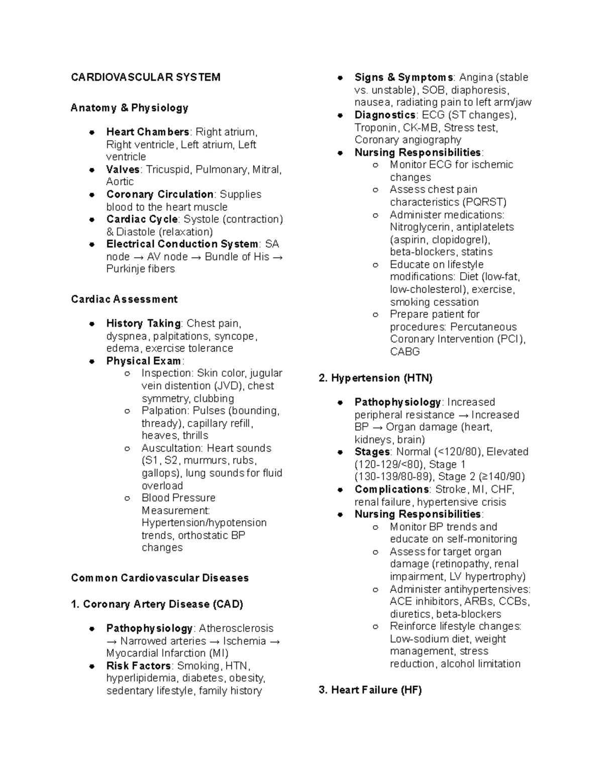 CARDIOVASCULAR & RESPIRATORY SYSTEMS: Anatomy & Nursing Care (CA Prelim ...