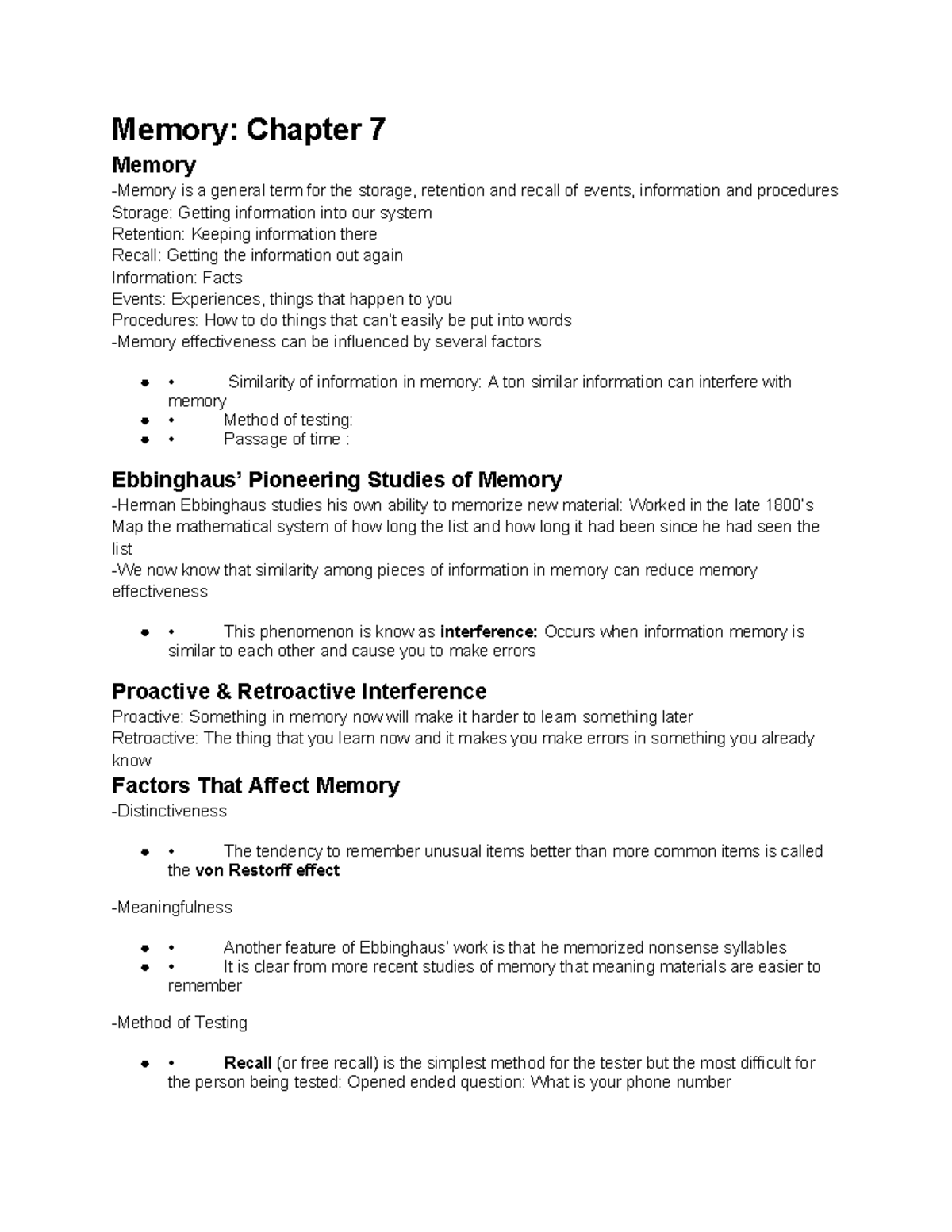 Motivation and Memory: Key Theories in Psychology (PSY 101) - Studocu