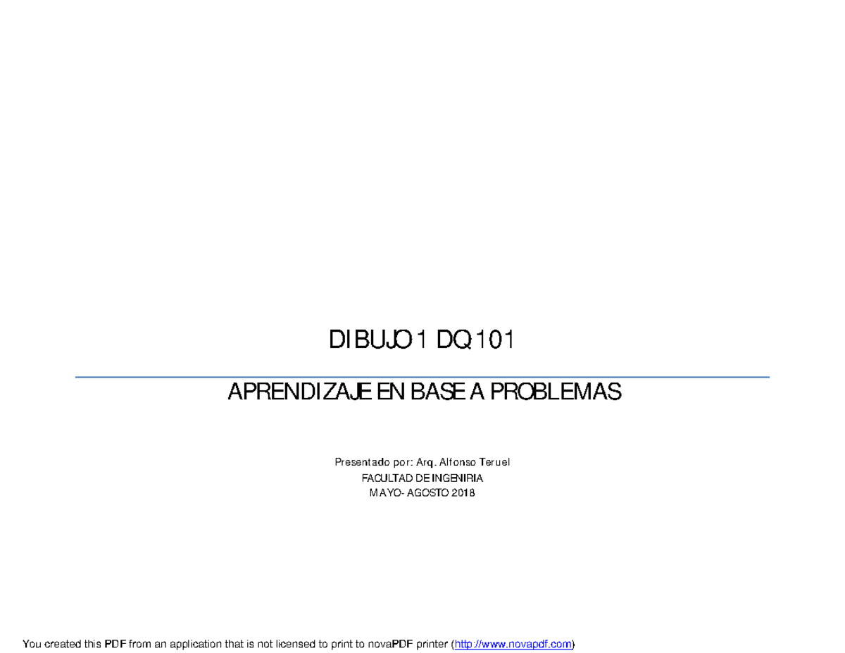 Dibujo I DQ 101 - Aprendizaje Basado en Problemas 2018 - Studocu