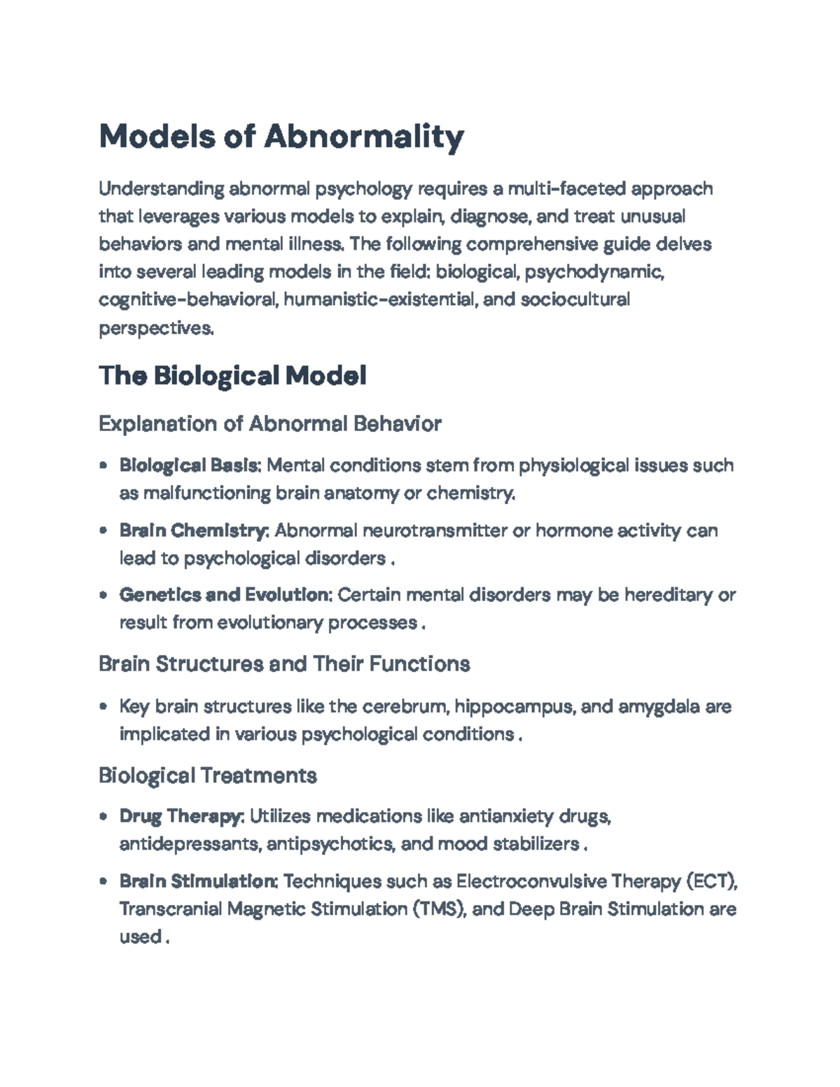 Models of Abnormality: A Comprehensive Guide to Psychological ...
