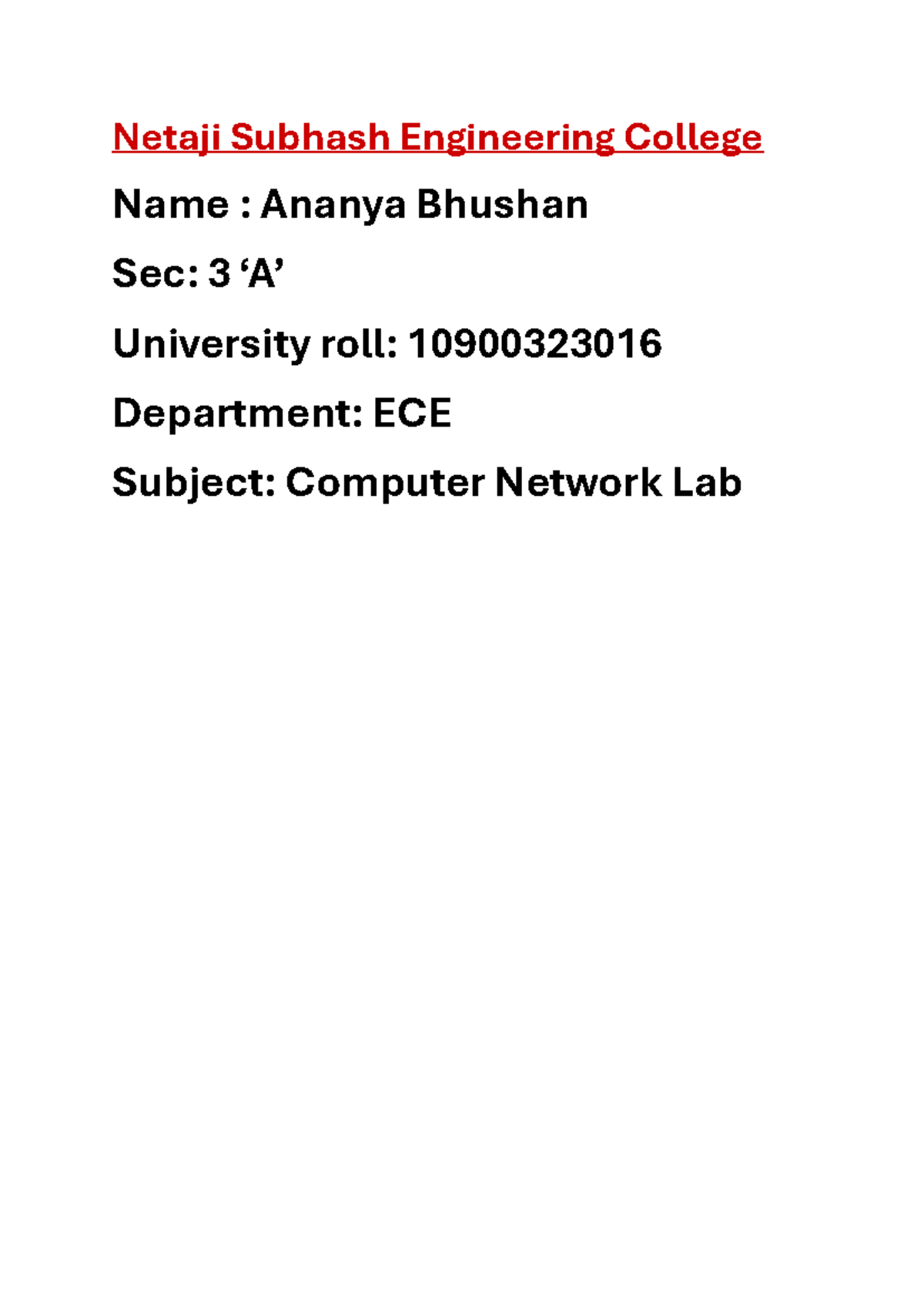 Bit Stuffing in Computer Networks Lab (ECE) - Studocu