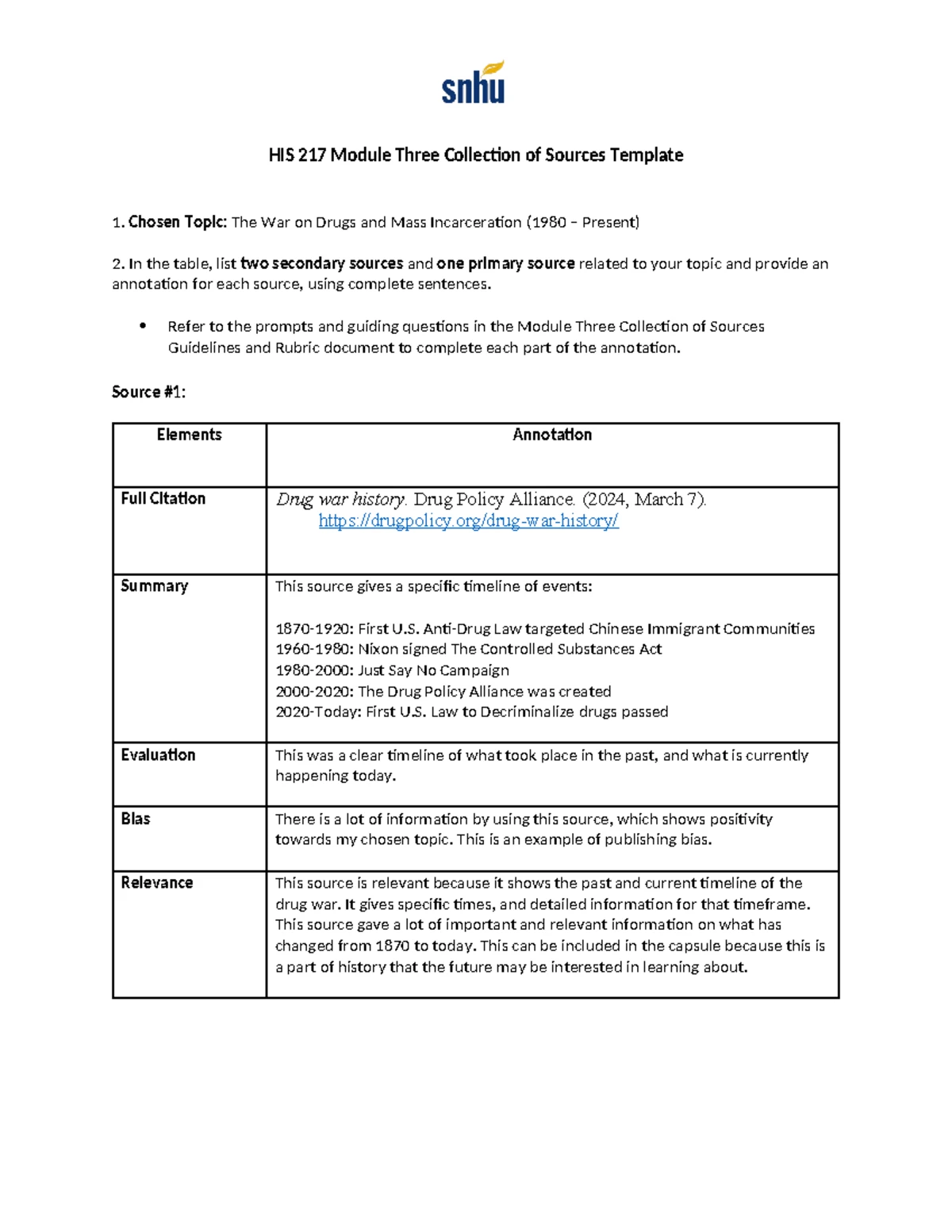 Analyzing the War on Drugs and Mass Incarcerations - HIS 217 Final ...