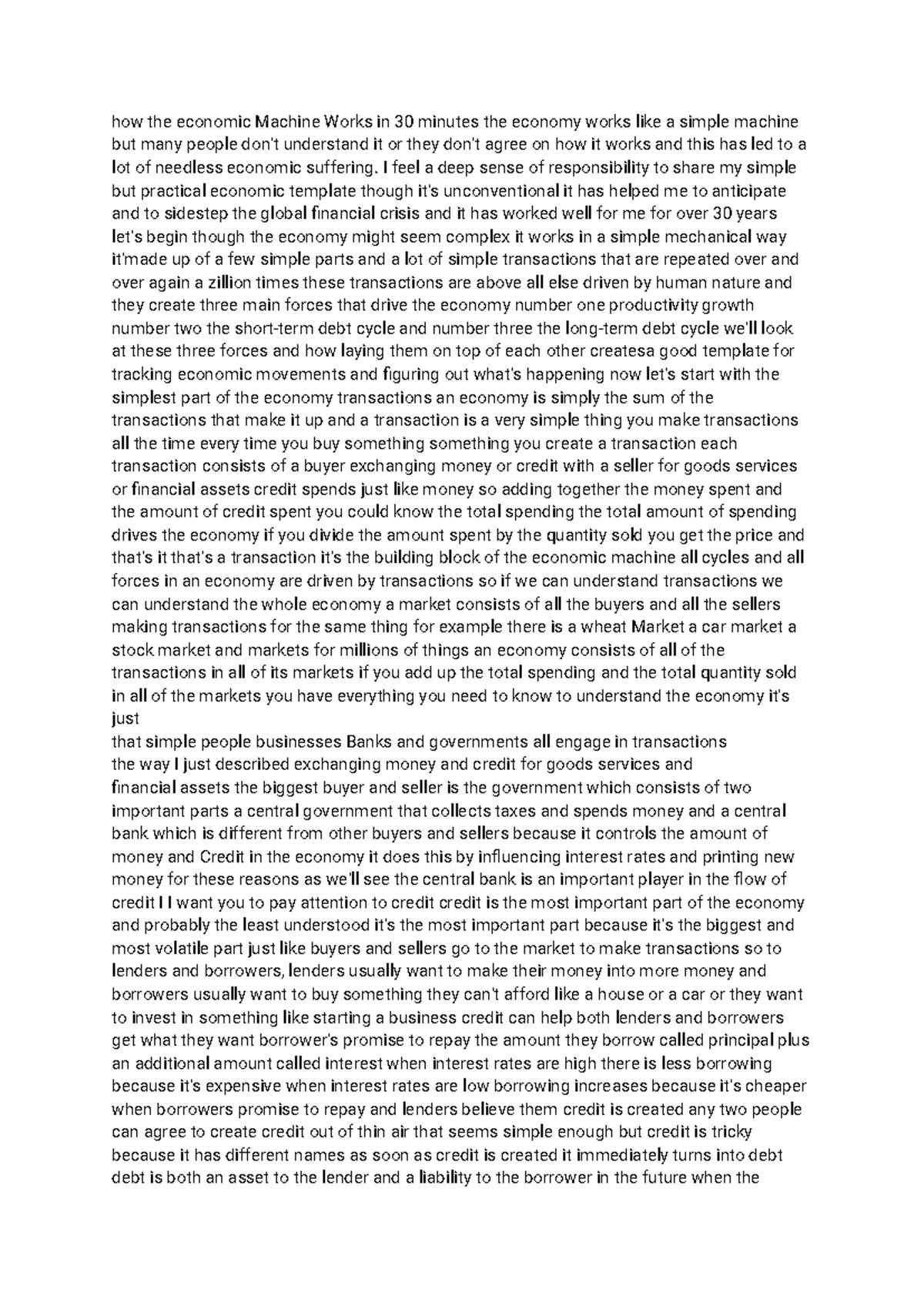 Understanding the Economic Machine: A 30-Minute Guide to Cycles and ...