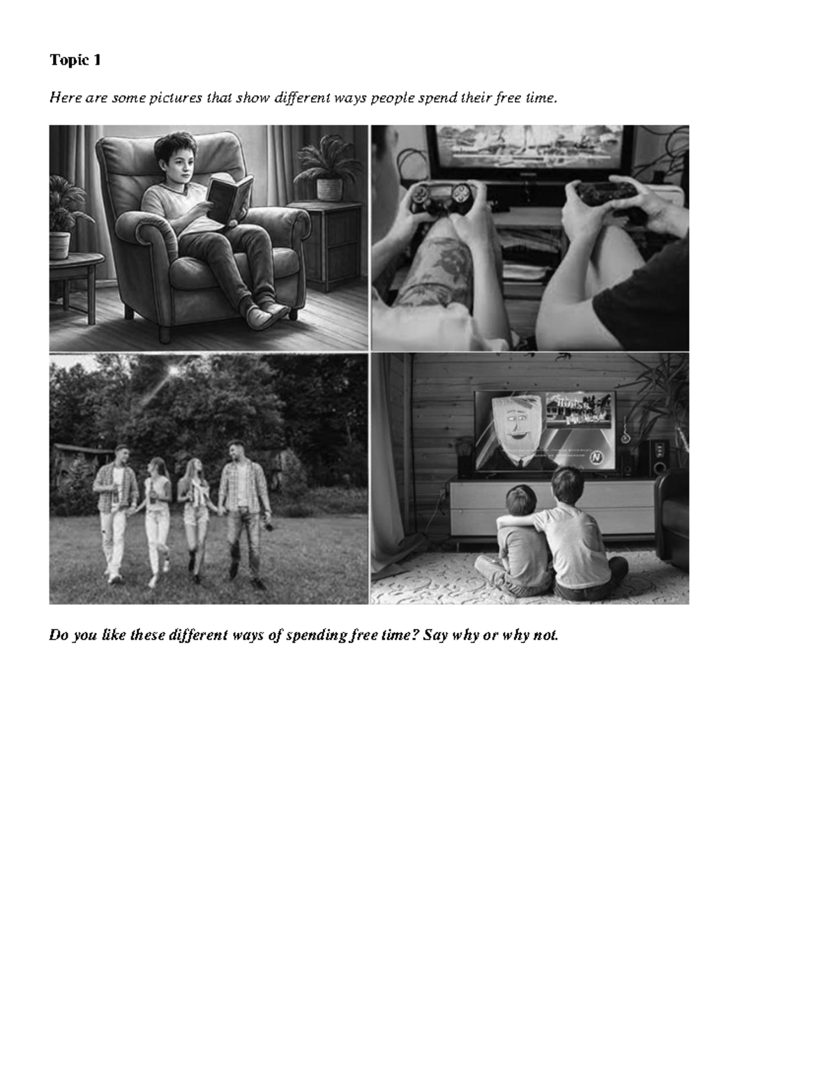 KET Speaking Part 2: Free Time, Travel, Jobs, Clothes & Music - Studocu