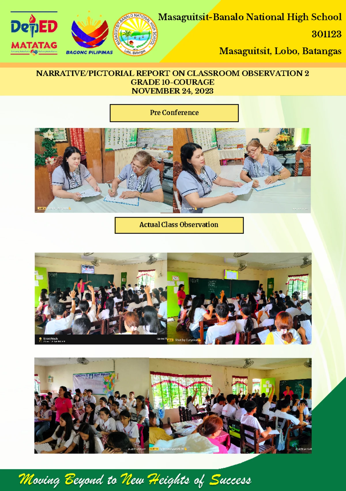 CO 1st 23-24 Narrative Report on Classroom Observation - Grade 10 Love ...