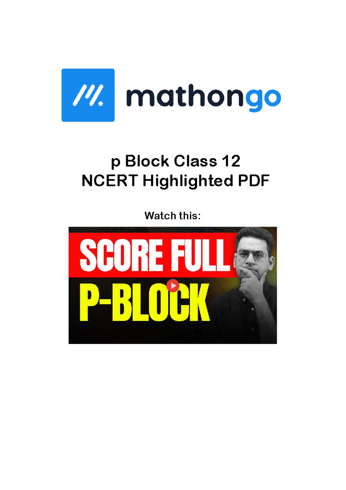 P Block Elements NCERT Highlighted Notes for Class 12 - Studocu