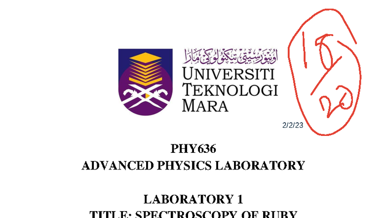 PHY636 Advanced Physics Lab: Ruby Fluorescence & Absorption Analysis ...