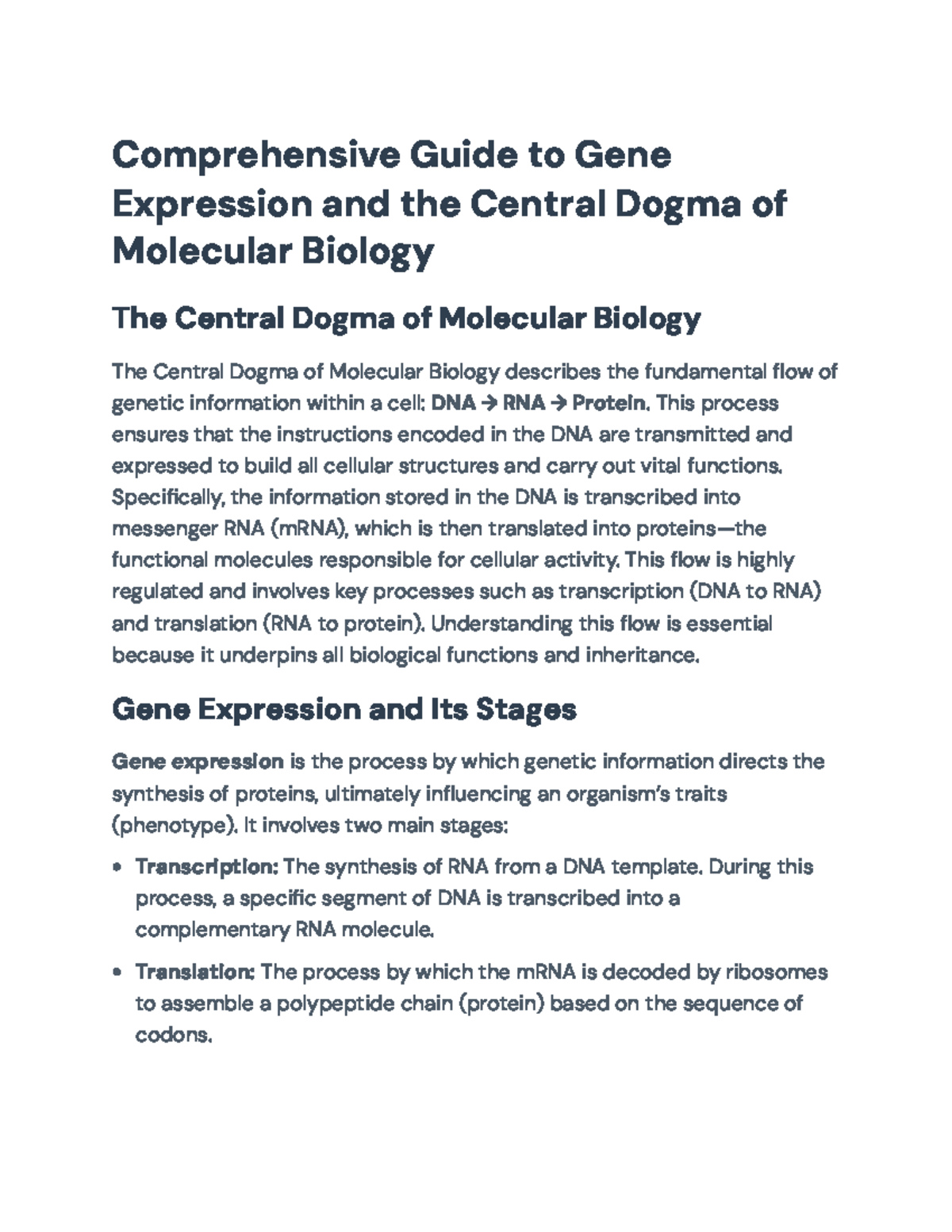 Comprehensive Guide to Gene Expression & Central Dogma of Molecular ...