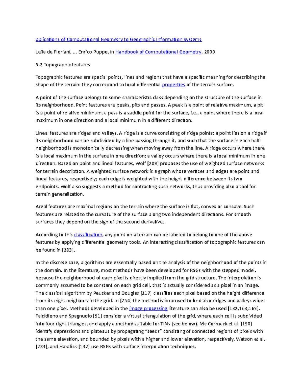 Applications of Comp. Geometry in Geographic Info Systems - Studocu