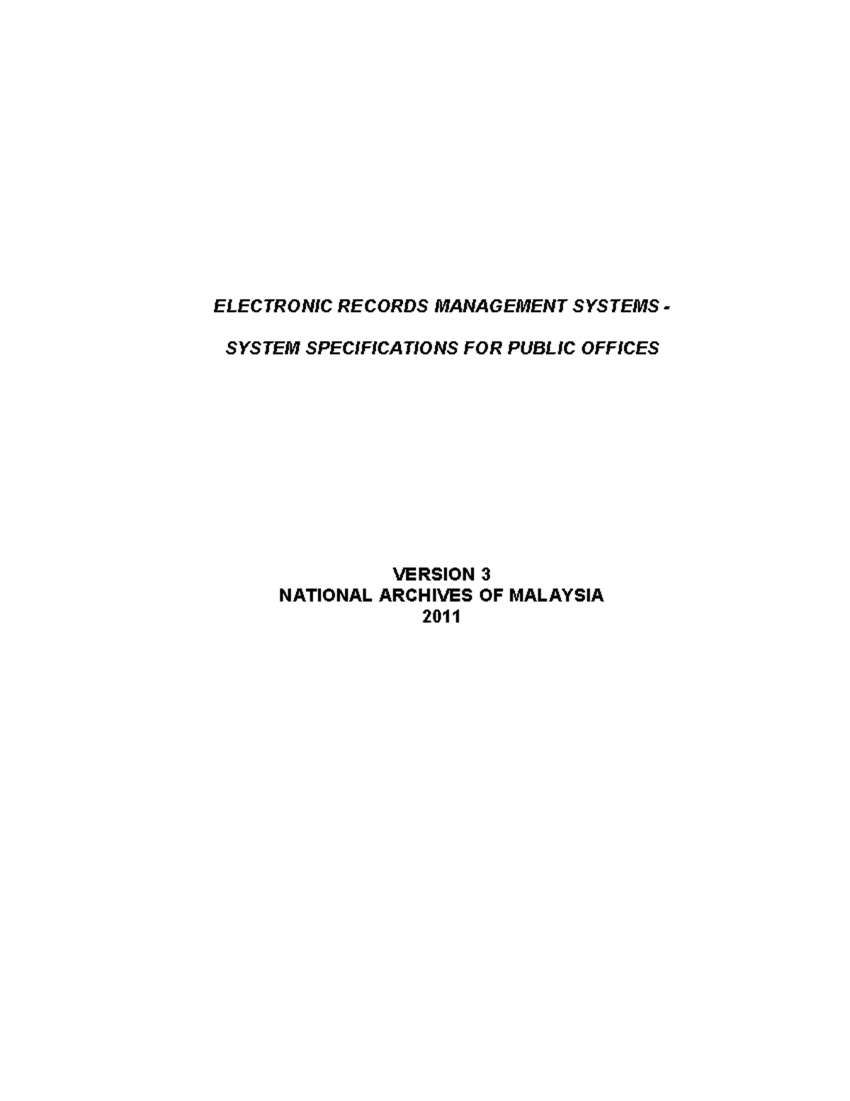 ERMS System Specifications For Public Offices Version - ELECTRONIC ...